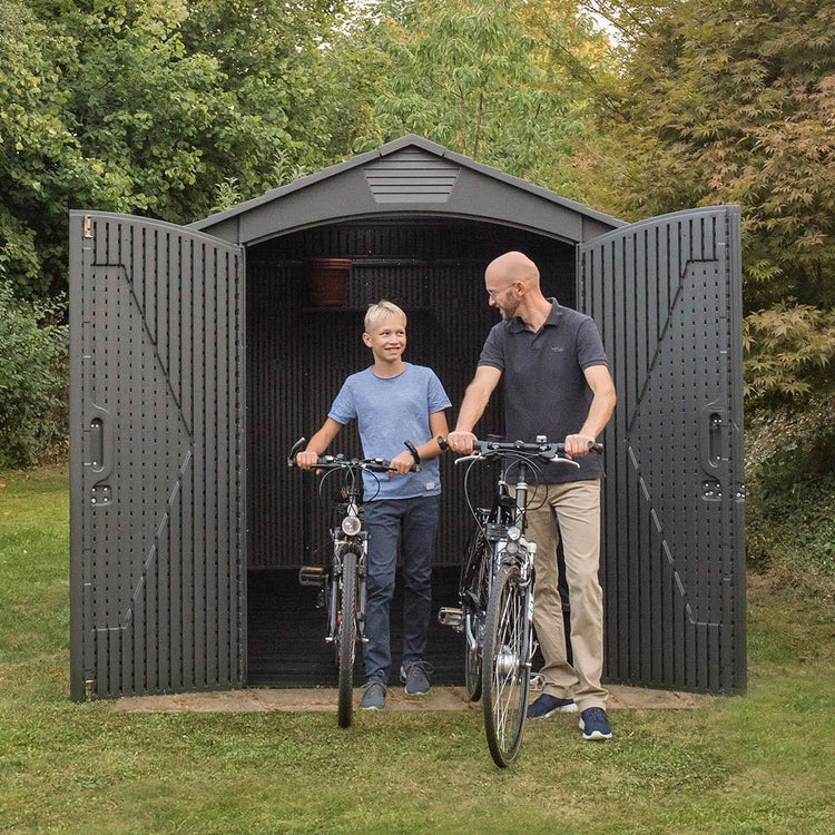 Lifetime 7ft x 12ft (2.1 x 3.7m) Simulated Wood Look Storage Shed With ...